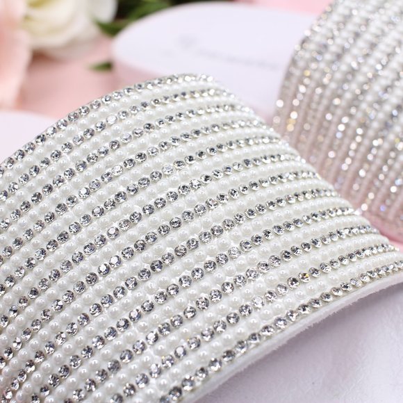 Primark | Shoes | Sparkly Glass Rhinestone Pearl Slide Sandals | Poshmark